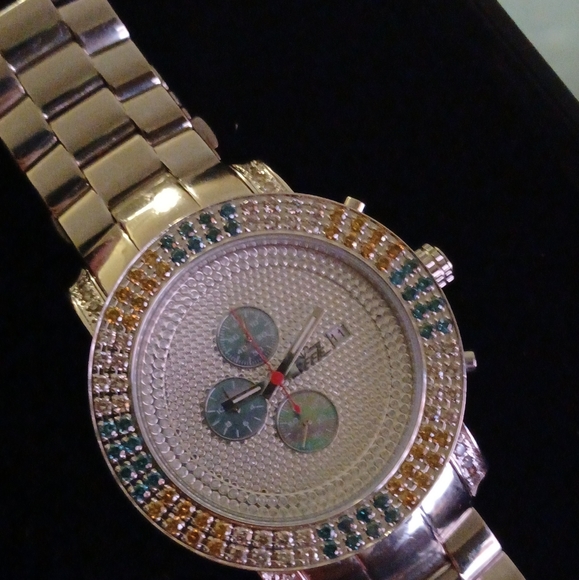 Freeze | Accessories | Freeze 6ct Watch Yellow Green And White Diamonds ...